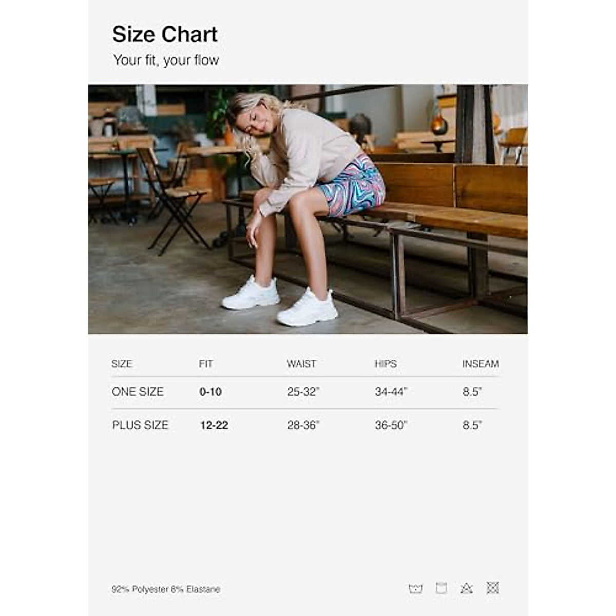 Conceited Biker Shorts Women - Soft - High Waist Tummy Control - Essential - Regular and Plus Size - Fusion - Large - X-Large