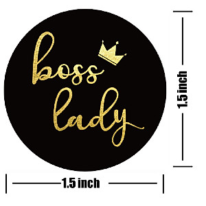 Boss Lady Stickers 1.5 inch， Pink and Black Boss Lady Decal Vinyl Stickers Labels for Businesses, Online retailers, boutiques,Gift Box Decorations Supplies (504 Pcs)