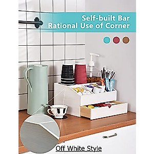 Honizer Coffee Station Organizer with Coffee Pod Drawer, Wooden Coffee Bar Organizer for Countertop, Tea Bag Organizer, Coffee Bar Accessories