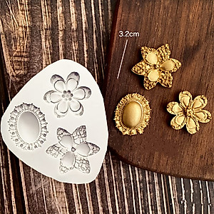 JeVenis Set of 3 Vintage Frame Cupcake Fondant Mold Baroque Style Fondant Silicone Mold for Sugarcraft Cupcake Topper Jewelry Polymer Clay Crafting Projects