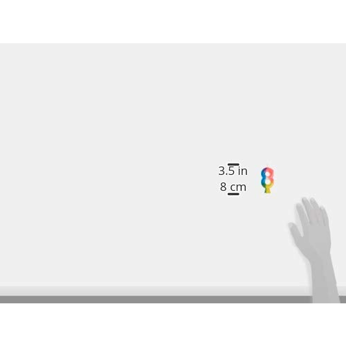 Unique Rainbow Number 8 Party Candle, 3", Multicolor