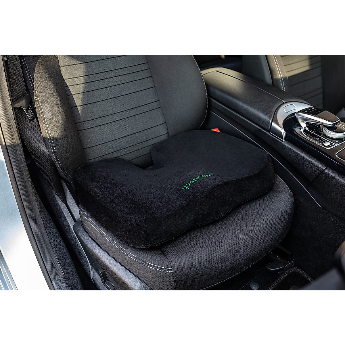 Wellnetech Seat Cushion Non-Slip Sciatica & Back Coccyx Tailbone Pain Relief Car Seat Cushion All-Day Sitting Comfort for Office Desk Gaming Chair. Enhanced Gel Memory Foam Seat Cushion