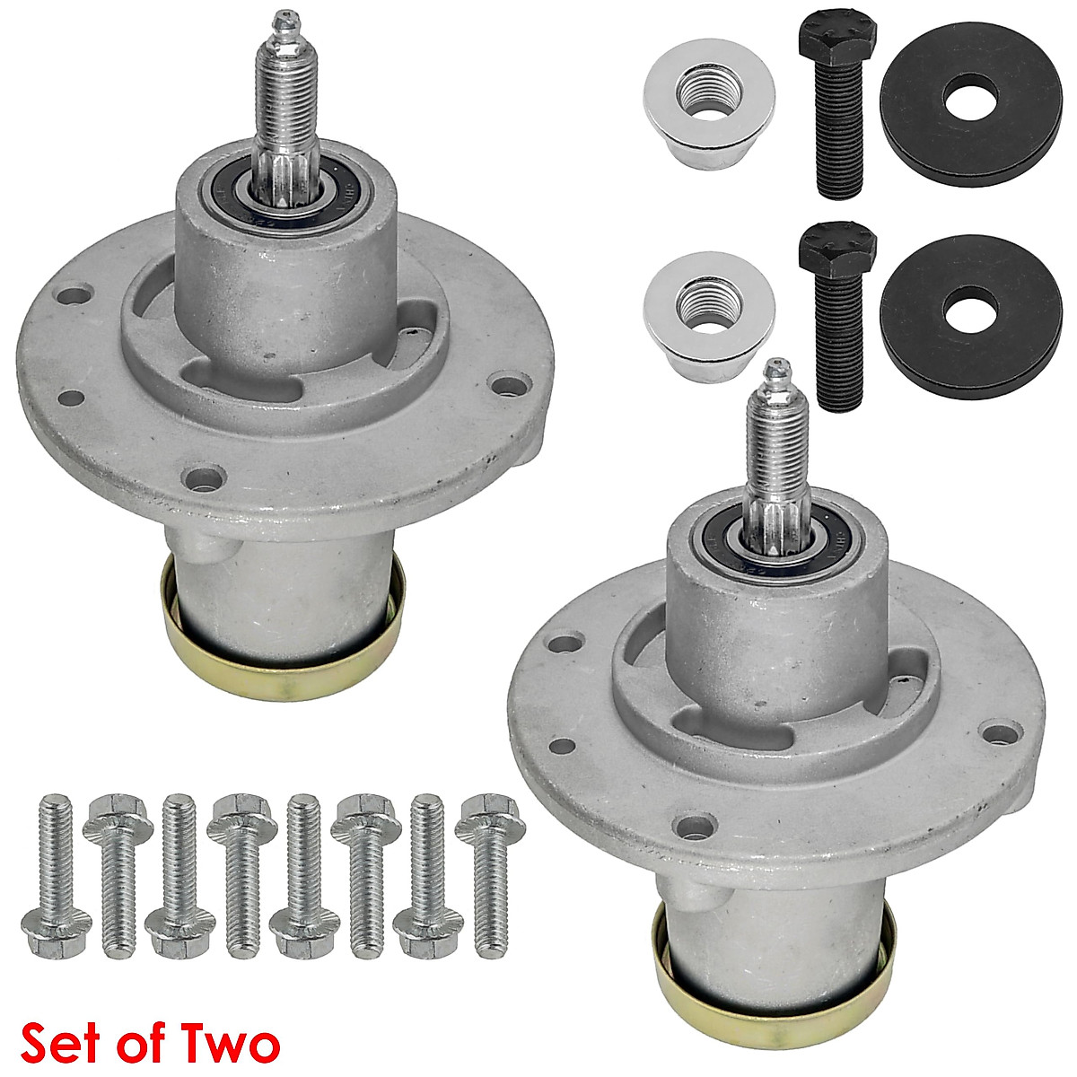 Caltric 2 Spindle Assembly Compatible with Husqvarna Mz48 Mz52 Mz5225 Mz6125 Mz6128 539112170