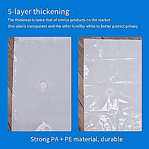 Aovee 12 Pack Premium Vacuum Storage Bags with Free Hand Pump, Five layer thickening, Double-Zip Seal and Triple Seal Turbo-Valve,12 Pack (3 Jumbo, 3 Large, 3 Medium, 3 Small) Reusable Vacuum Compression Space-saving Bag