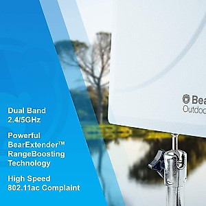 Bearifi BearExtender Outdoor AC 802.11ac Dual Band 2.4/5 GHz High Power USB Wi-Fi Extender Antenna PCs