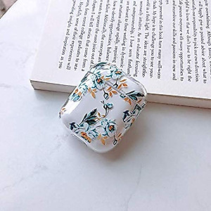 AirPods Case- Airpods Case Cover for Apple Airpods 2/1 Ownest Compatible with AirPods Case with Girls Cute Clear Smooth PC Shockproof No Dust Cover Case (Blue Flowers-3)