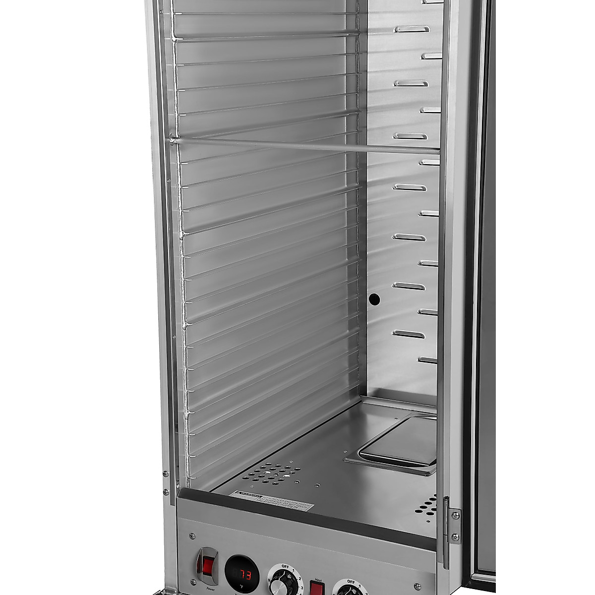 KoolMore 33 in. Commercial Insulated Heated Holding/Proofing Cabinet with Glass Door and 36-Pan Capacity in Silver, UL and NSF Listed (KM-CHP36-SIGL)