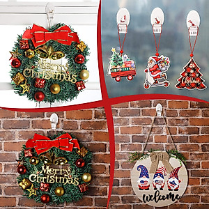 12 Pieces Clear Medium Hooks Medium Designer Hooks Clear Self Adhesive Hooks Indoor Strips 12 Utility Wall Hooks with 15 Pieces Self-Adhesive Tapes, Hooks Heavy Duty for Home Kitchen Bathroom Wall