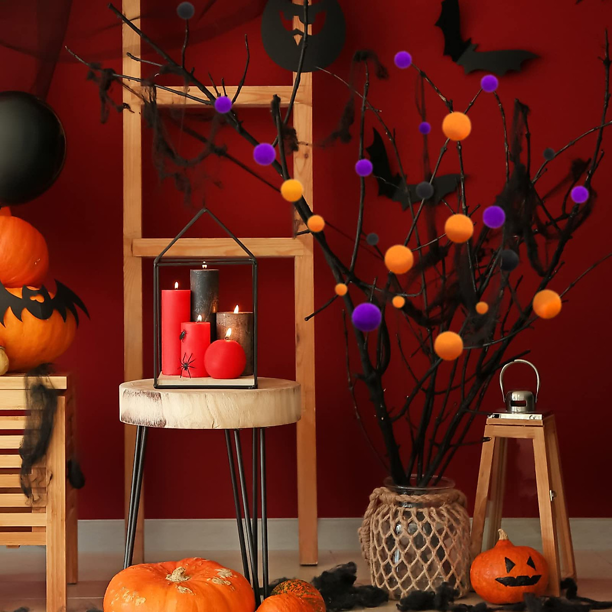 1200 Pcs Pom Poms Balls for Winter Valentine Crafts Home Office School Garlands Decor(Yellow, Brown, Orange)