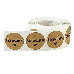 Esquirla Round Paper Spanish Gracias Thank You Stickers Label for Birthday Party