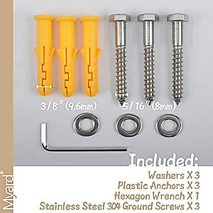 Myard 6" Surface Mount Base Anchor Flange for 1.9" Swimming Pool Rail Handrail Ladder to Concrete or Wood Deck (Ivory White, 2-Pack)