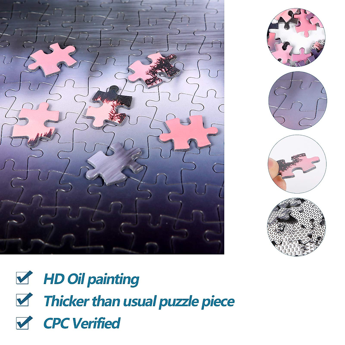 Bgraamiens Puzzle-Shadow on The Lake-1000 Pieces Peaceful Lake and Mountain Nature Scenery Series Jigsaw Puzzles