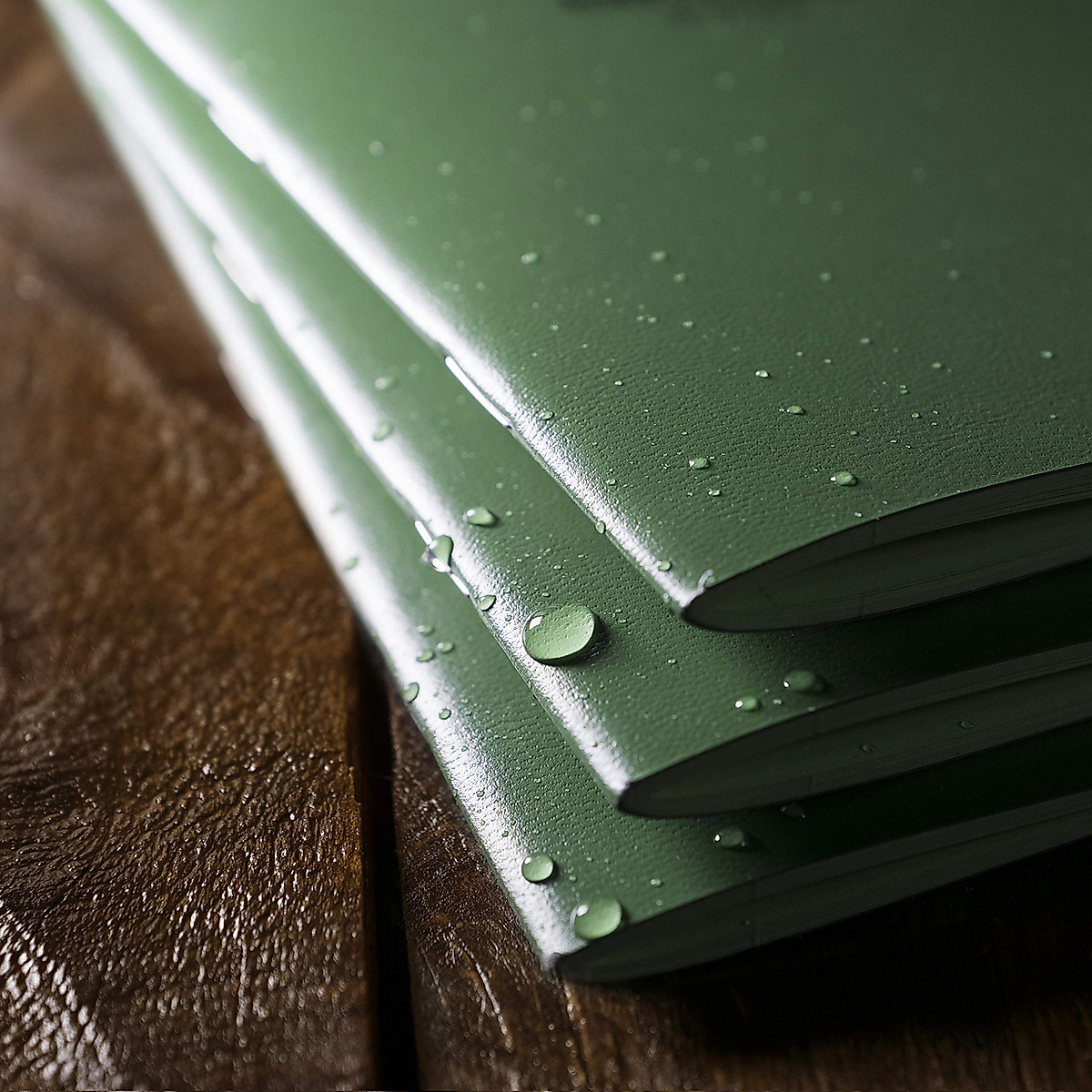 Rite in the Rain Weatherproof Mini-Stapled Notebook, 3 1/4" x 4 5/8", Green Cover, Universal Pattern, 3 Pack (No. 971FX-M), 4.625 x 3.5 x 0.125