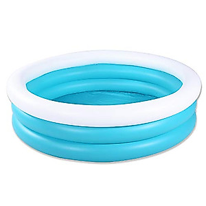 Inflatable Kiddie Pool, 60"x16" Thick Guardrail Swimming Pool for Kids, Blue & White Blow Up Pool for Kids Indoor Party Games, Wading Pool for Outdoor Backyard