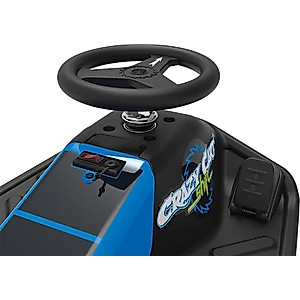 Razor Crazy Cart Shift for Kids Ages 6+ (Low Speed) 8+ (High Speed) - 12V Electric Drifting Go Kart for Kids - High/Low Speed Switch and Simplified Drifting System, for Riders up to 120 lbs,Black/Blue
