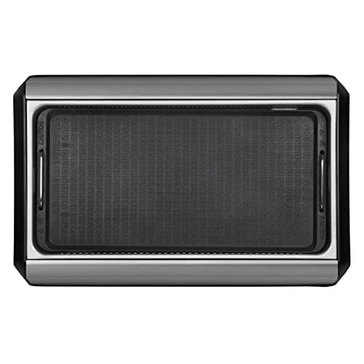 Baumann Living Indoor Smokeless Grill 1500W with Smart LED Touch Screen, Tempered Glass Lid, 2 Removable Ceramic Nonstick Grill & Griddle Plate, in a Sleek Design with Brush Chrome Finish..