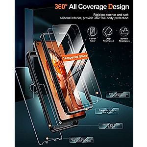 LeYi for Moto G Stylus 5G Case（2021）, Motorola G Stylus 5G Case with 2 Tempered Glass Screen Protector, Full-Body Shockproof Bumper Rugged Hybrid Clear Phone Case for Moto G Stylus 5G, Black/Clear