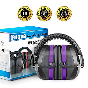 Fnova 34dB NRR Ear Protection for Shooting, Safety Ear Muffs Defenders