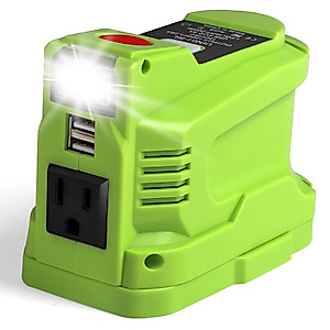 Power Inverter for Ryobi 18V ONE+ Battery,150W Portable Charger for Ryobi battery Charger Station Power Supply, DC 18V to AC 110 with AC/USB Port Diy Adapter,for Phone Charger Energy