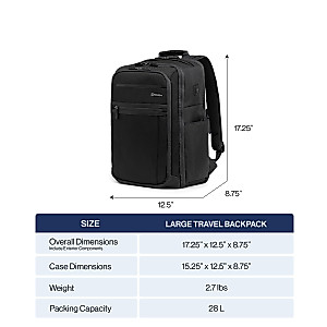 Travelpro Crew Executive Choice 3 Large Backpack Fits Up to 15.6 Laptops and Tablets, USB a and C Ports, Men and Women, Titanium Grey