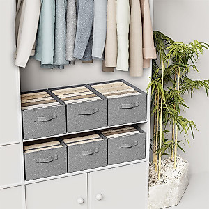 ECOMAID 4 PCS Foldable Fabric Storage Cubes Organizers,8 Grids Compartment Storage Box Wardrobe Clothes Organizer, Washable Clothes Organizer for Folded Clothes, T-shirt, Legging, Silk Scarve