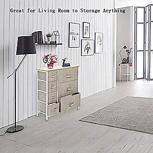 7 Drawers Dresser Non-Woven Synthetic Fabric Furniture Storage Tower Unit for Living Room Linen