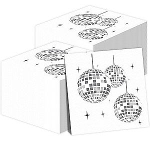 50 Pack 70s Disco Party Napkins 70’s Disco Party Supplies Decorations Disco Ball Paper Stylish Disposable Napkins for 80s 90s Engagement Birthday Baby Shower Hip Hop Boogie Dance Party Favors