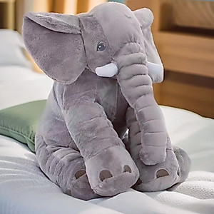 Ryttir 24 Inch Fuzzy Large Elephant Stuffed Animal, Soft Stuffed Elephant Toy Cuddly Bedroom Elephant Plush, Funny Elephant Gifts for Girls Boys