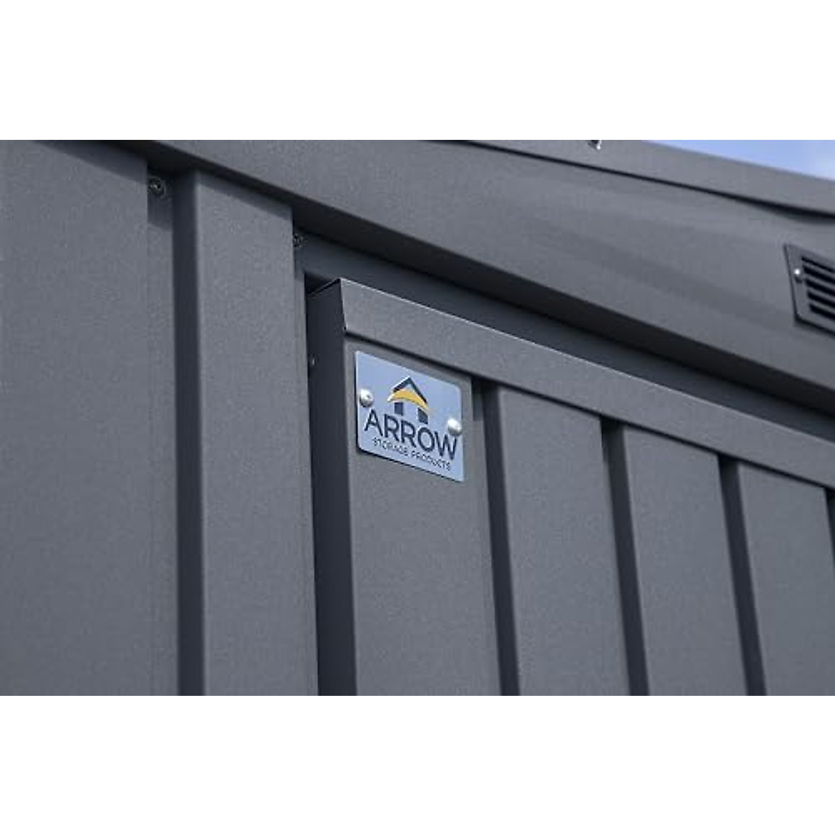 Arrow Shed Elite 6' x 4' Outdoor Lockable Steel Storage Shed Building with Pent Roof, Anthracite