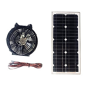 Amtrak Solar Powerful 50-Watt 12" Plastic Fan with 7" Metal Blade Solar Fan for travel and camping (Portable)