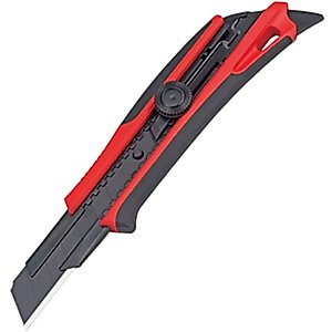 TAJIMA Utility Knife - 1" 7-Point Rock Hard FIN Snap Blade Box Cutter with Auto Lock & 2 Rock Hard Blades - DFC670N-R1 (Auto-Lock)