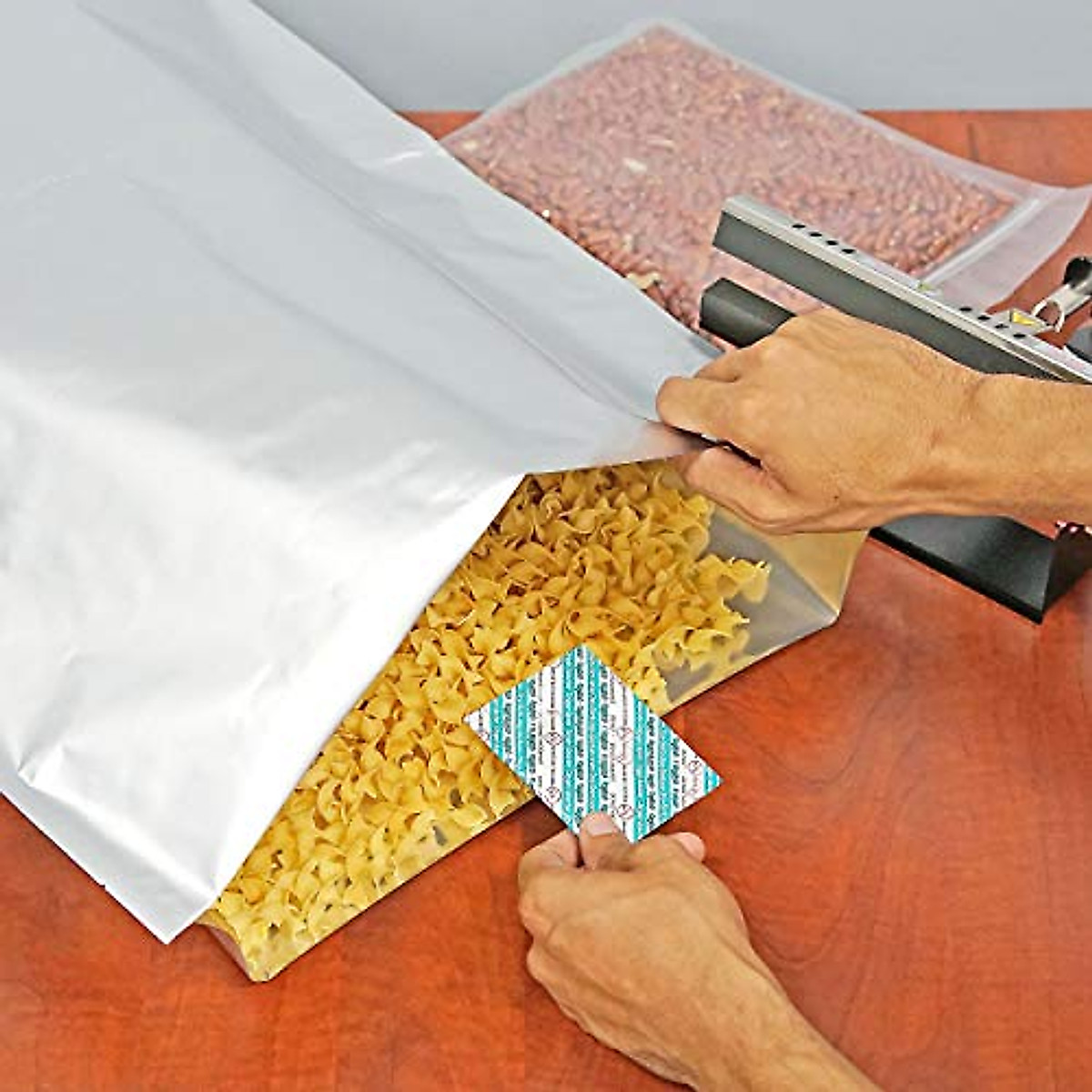 Dry-Packs 5-Gallon, 20"x30" Mylar Bags and 2000cc Oxygen Absorbers, 10 Pack - for Food Shipping & Storage,Silver,MB20x30-2000CC-10PK-ALT1