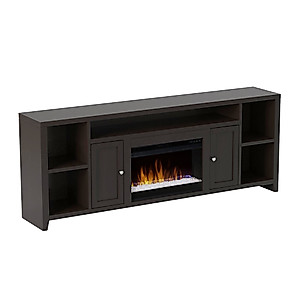Bridgevine Home Urban Loft Fireplace TV Stand, 84 inches, Accommodates TVs up to 95 inches, Fully Assembled, Poplar Solid Wood, Mocha Finish