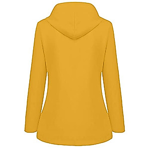 Jackets for Women Fashion, Warm Oversize with Pockets Womens Fall Clothes Coats Tops Kawaii Long Sleeve Active Xmas Girl Jackets Thanksgiving Shirts for Women Yellow
