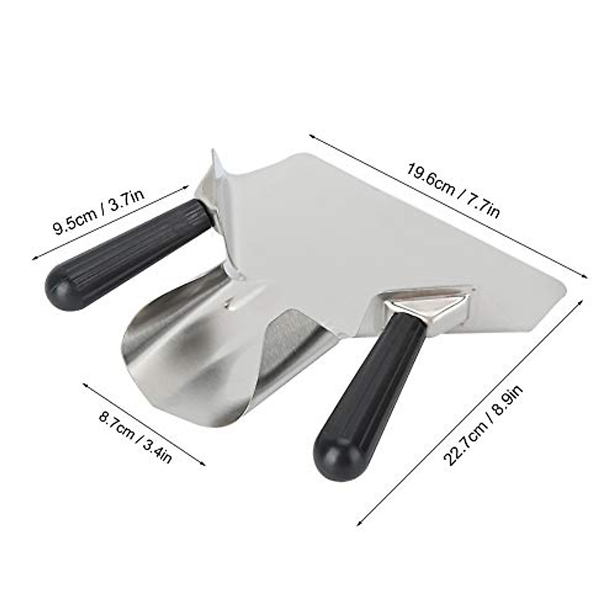 French Fry Scoop, Stainless Steel Food Chips Scoop, Heavy Duty Popcorn Scoop with Handle, Desserts Scooper(Double handle)