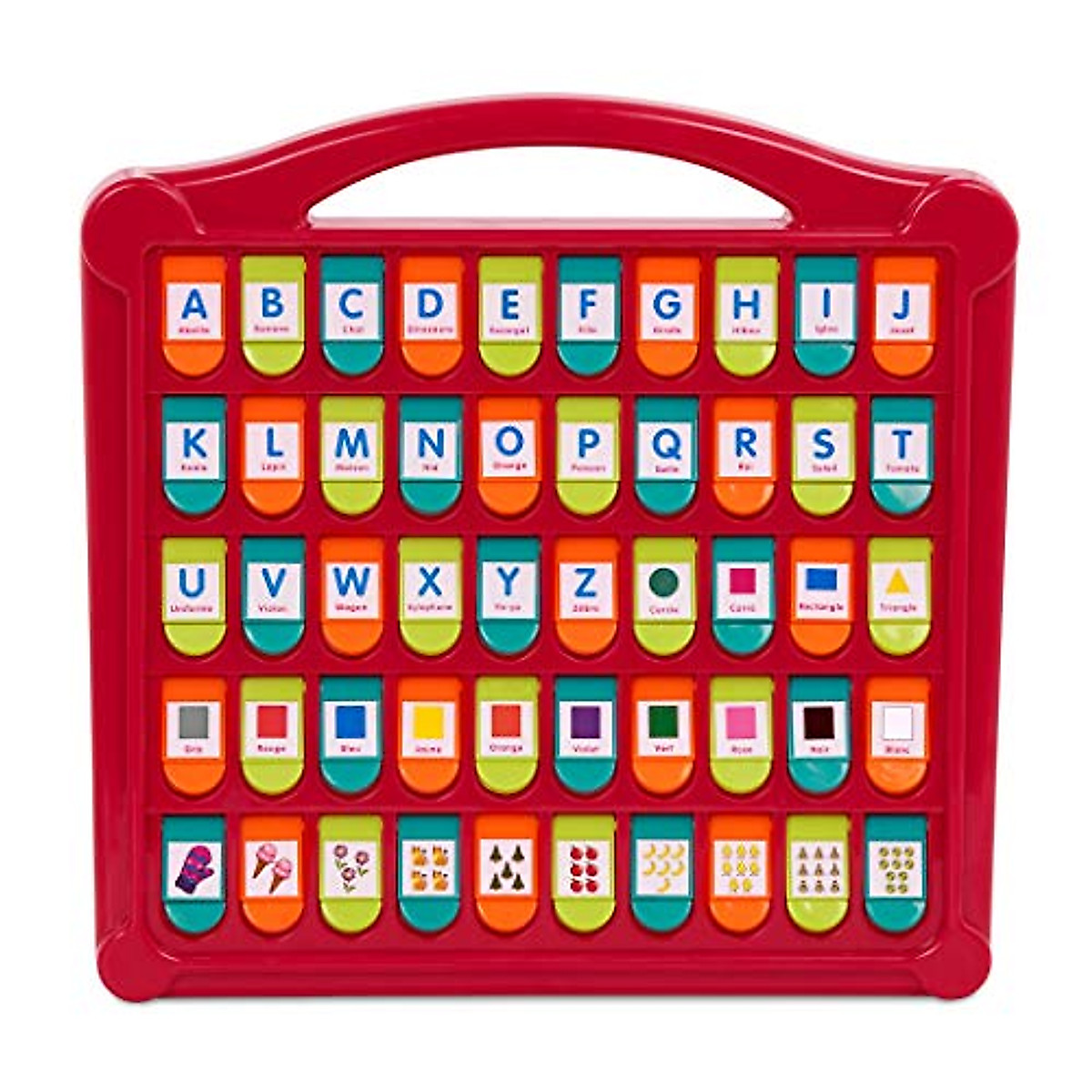 Battat – French Alphabet Toy For Learning – 50 Pop-Up Flaps – Letters, Words, Numbers, Colors, Shapes – Educational Toy For Toddlers, Kids – 3 Years + – Alphabet Cache-Cache