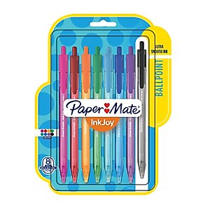 Paper Mate InkJoy 100RT Retractable Ballpoint Pens, Medium Point, Assorted Ink, 8 Pack (1945935)