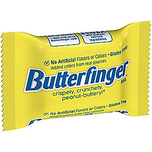 Butterfinger Chocolate-y Halloween Candy Bars, Bulk Individually Wrapped Candies for Trick or Treat Bags, 25 lb