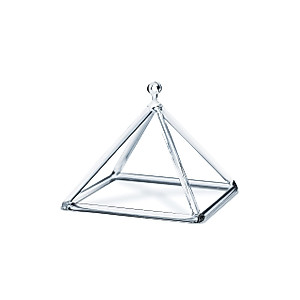 Joysense Crystal Singing Pyramid Clear Quartz 5 inch With Crystal Singing Bowl Striker