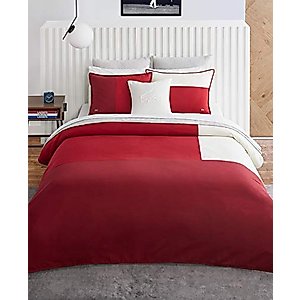 Lacoste Cliff Duvet Set, Full/Queen, Red