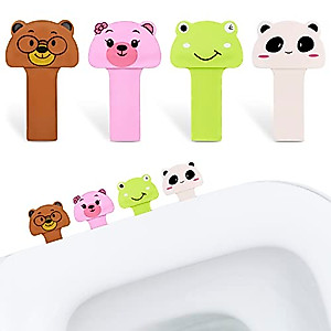 VIKROM 4Pcs Toilet Seat Lid Lifter Tool Toilet Seat Lifter Handles for Toilet Seat Cover Adhesive Handle Avoid Touch Tool Toilet Seat Handles - Self Adhesive Toilet Seat Handle Lifter Toilet Tool