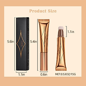 DAGEDA Contour Beauty Women Wand, Liquid Face Concealer Pen, Smooth Creamy Matte Finish Liquid Contour Stick with Soft Cushion Applicator, Blendable Waterproof Body Face Contouring Makeup, 0.53oz (01)