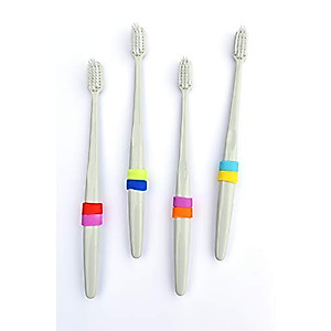 Toothbrush Marker by CUPmarker - Set of 6 Reusable & Adjustable Toothbrush Labels for Standard Toothbrushes