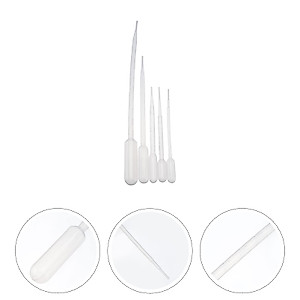 LALAFINA 50pcs Lip/Tool Pipette Pipettes Plastic Eye Makeup Experiment Laboratory Transfer Dropper Oils Liquid Squeeze Lotion Oil Useful Droppers Injector White Good Disposable