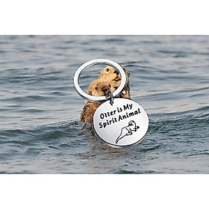 MYOSPARK Otter Jewelry Otter Is My Spirit Animal Keychain Otter Lovers Gift Animal Lover Gift Cute Otter Animal Gift (Otter KC)