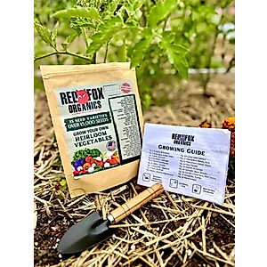 Non-GMO Heirloom Seed Kit | 15,000+ Non-Hybrid Open-Pollinated Seeds | 35 Varieties of Fruit and Vegetable Seeds |Easy Storage | Emergency Preparedness | Veteran Owned Business | Red Fox Organics