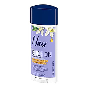 Nair Glide On Hair Removal Cream, Arm, Leg, and Bikini Hair Remover, Depilatory Cream, 3.3 Oz Stick