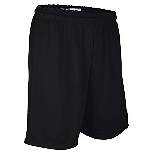 PT-6477P-CB Men's 7" Athletic Pro Basketball Short with Pockets and Draw String (Small, Navy)
