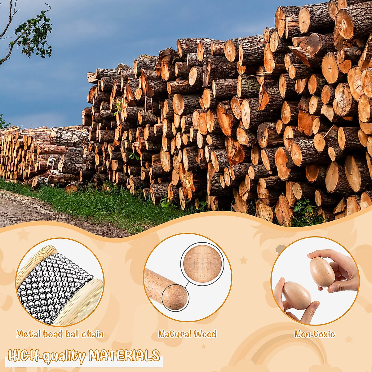 5 Pcs Cabasa Music Instrument for Baby Shower Gifts Wooden Hand Percussion Instrument Set with Stainless Steel Breads Latin Percussion Instrument Classical Wood Claves Rhythm Sticks Egg Shakers