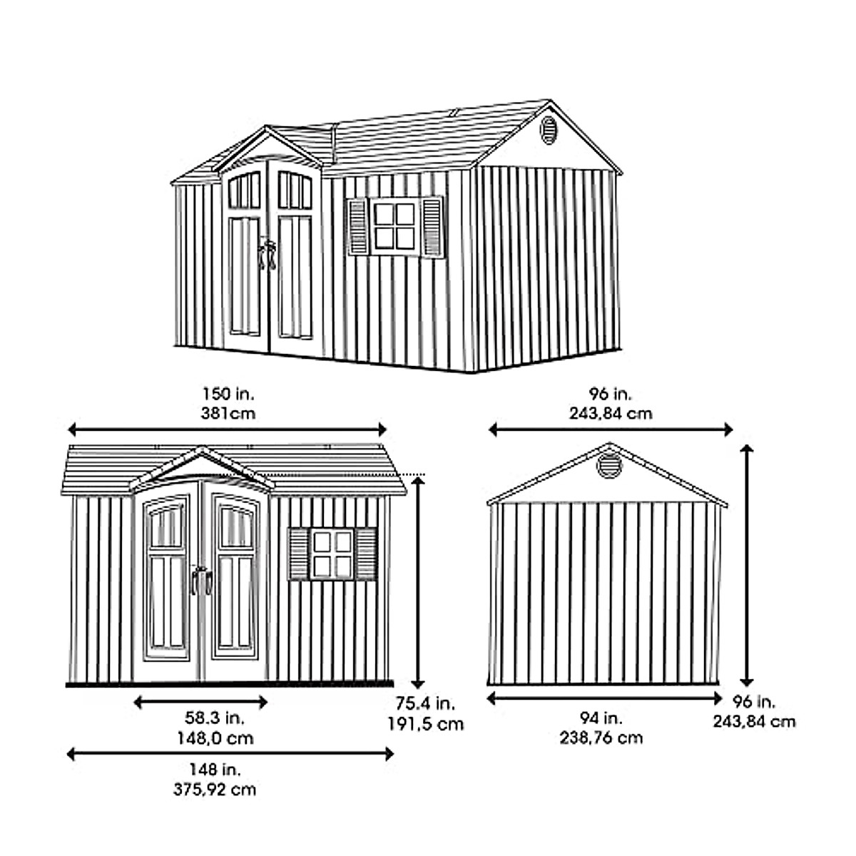 Lifetime Storage Shed 60223 12.5 x 8 Ft. Garden Building